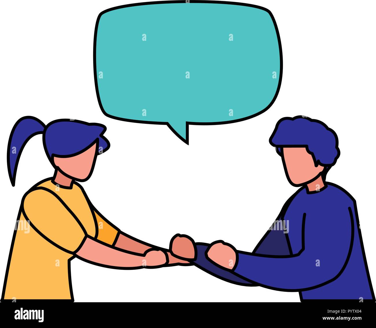 avatar couple having a conversation over white background, vector ...