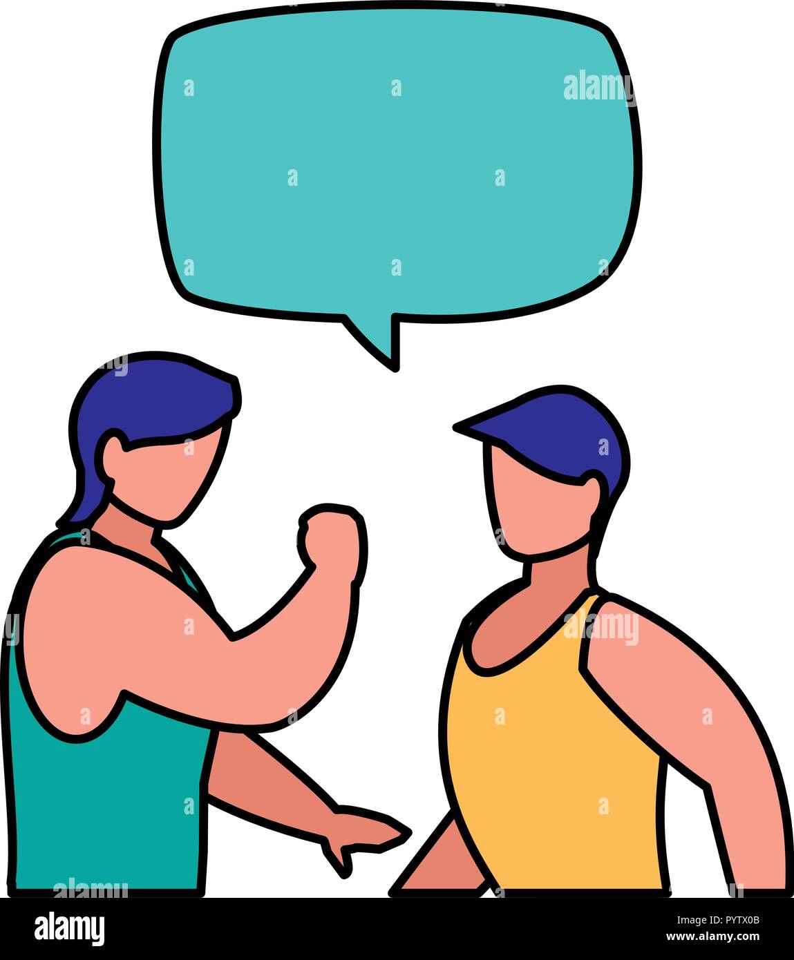 men having a conversation over white background, vector illustration ...