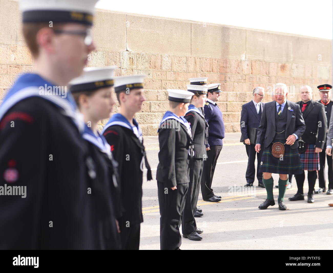 Prince Charles attends the opening of Peterhead fish market in ...