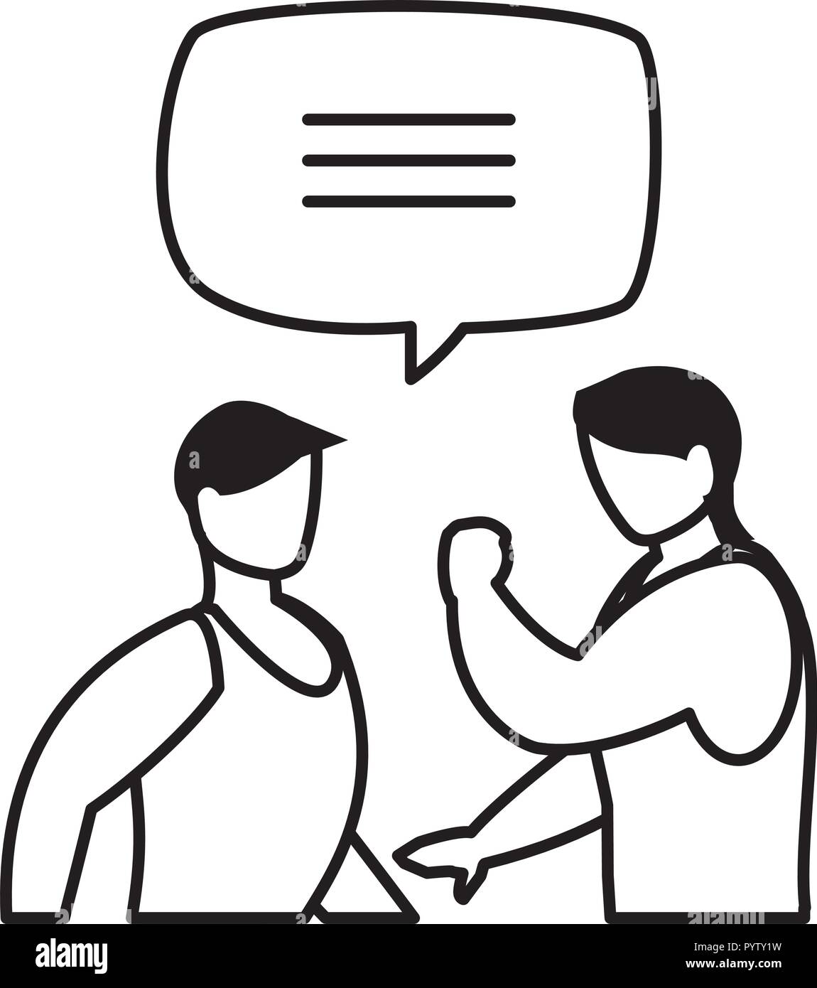 men having a conversation over white background, vector illustration ...