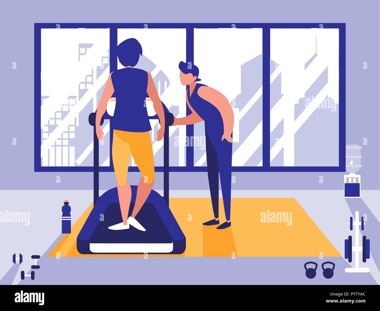 Treadmills gym Stock Vector Images - Alamy