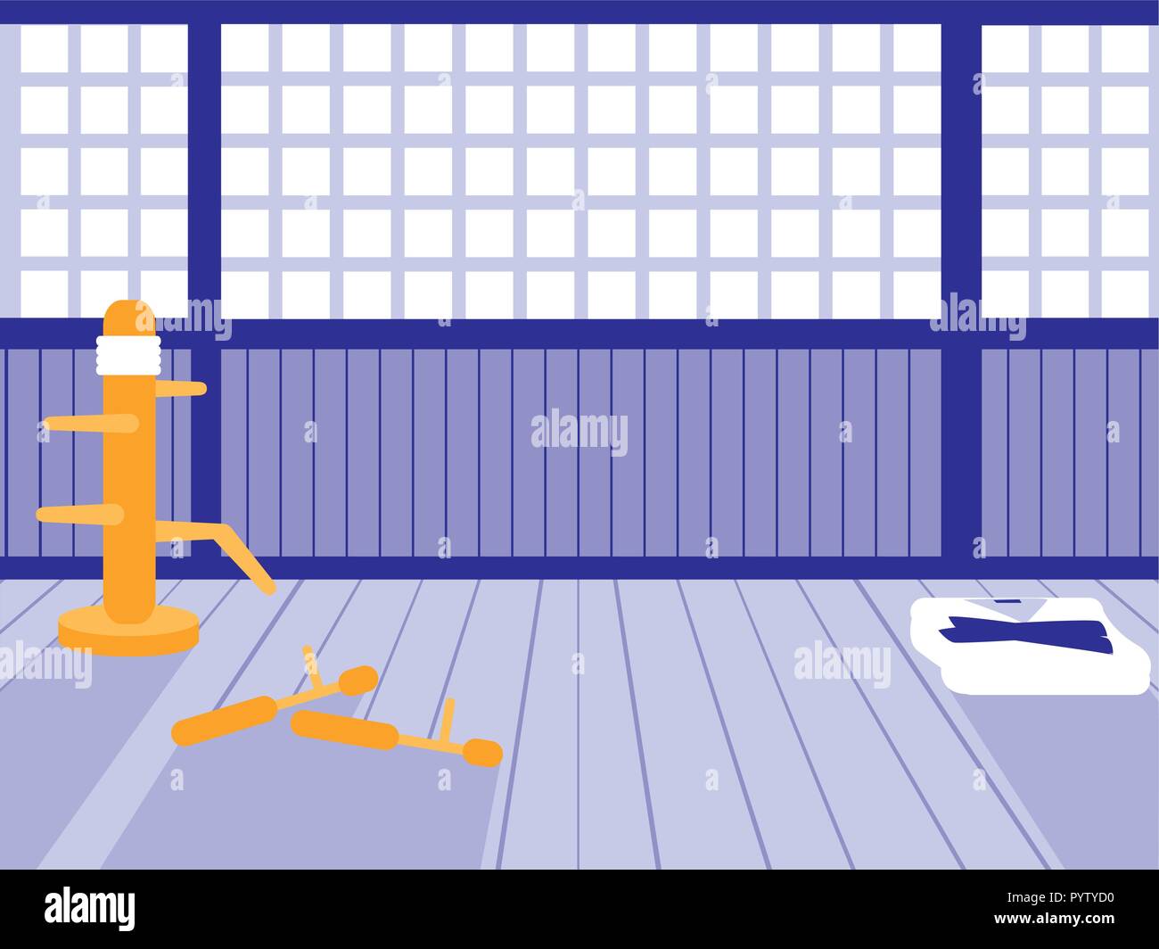 martials arts dojo scene vector illustration design Stock Vector Image ...