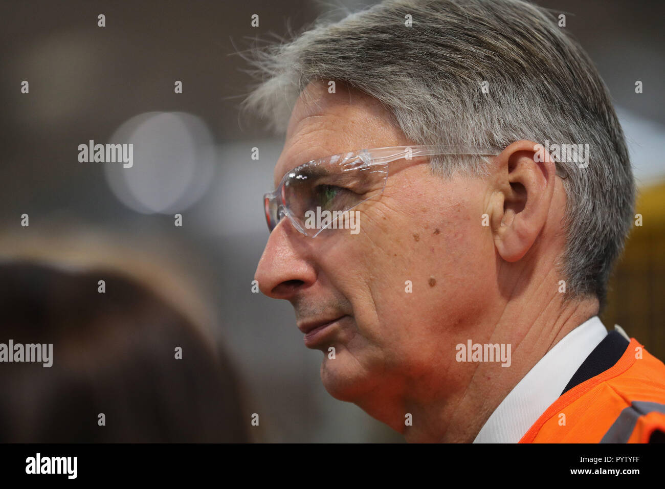 Chancellor Philip Hammond during a visit to the Eminox factory in ...