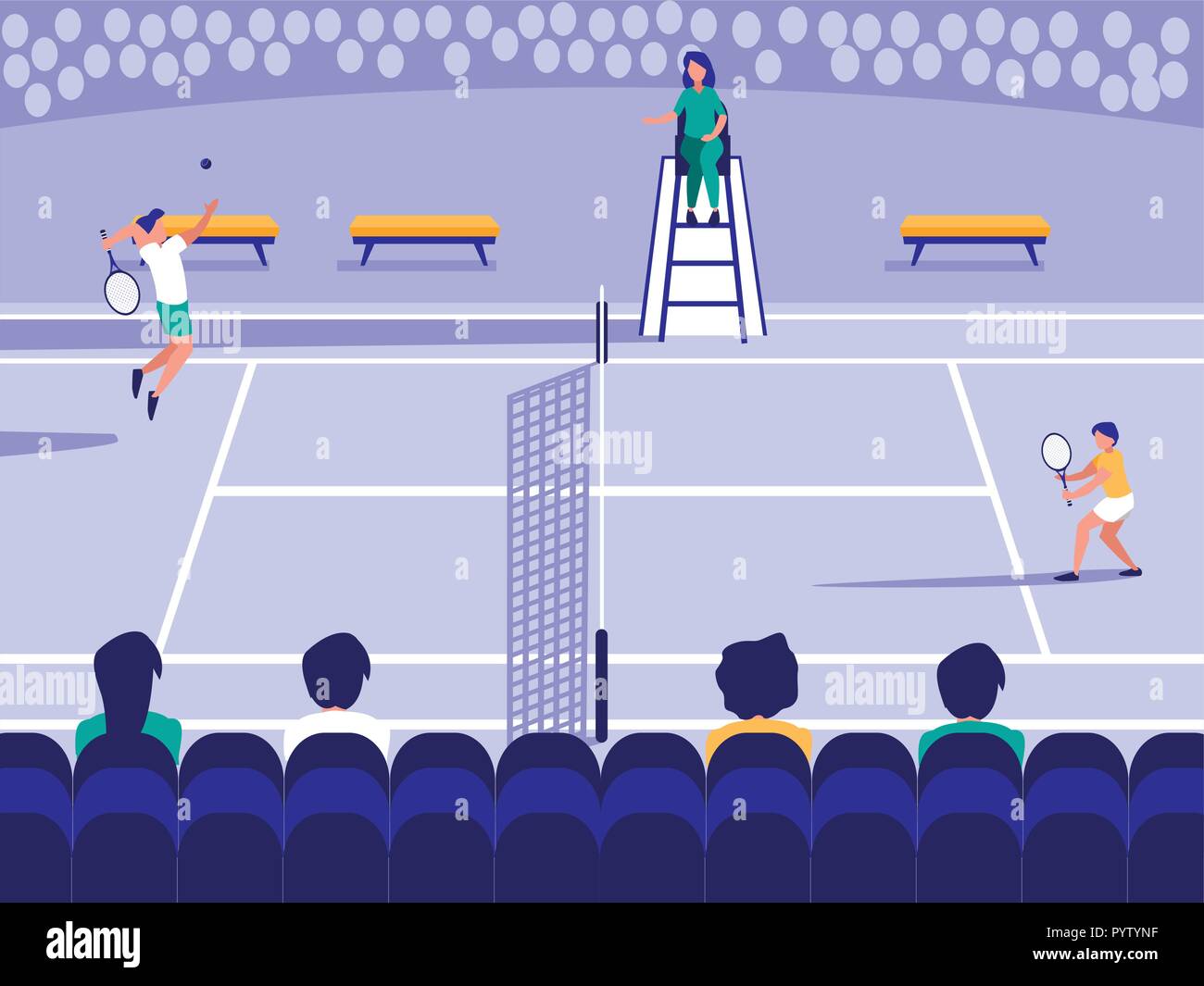 tennis sport court scene vector illustration design Stock Vector Image ...
