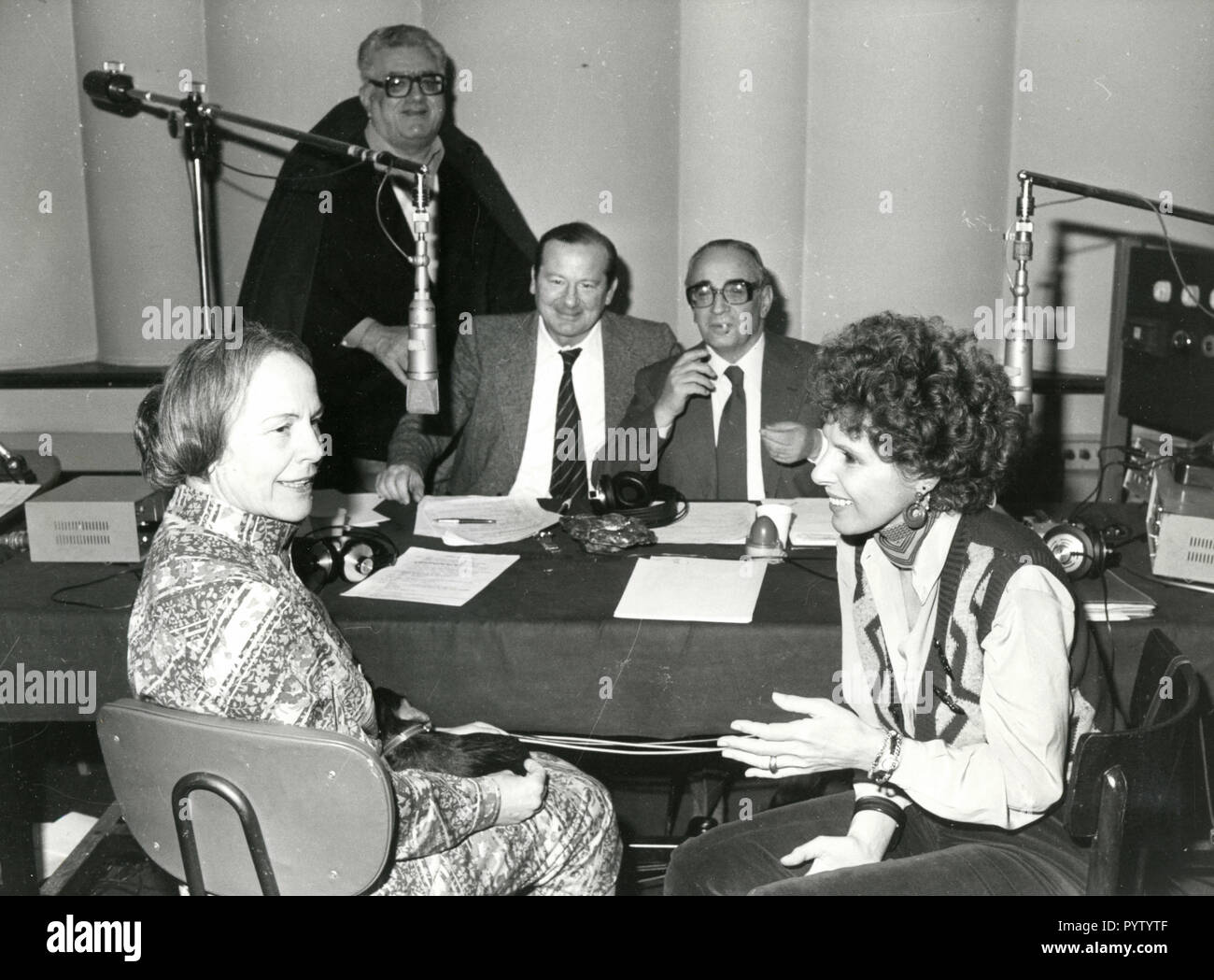 Italian TV director Sandro Bolchi, journalist Gianni Bisiach, Nilde ...