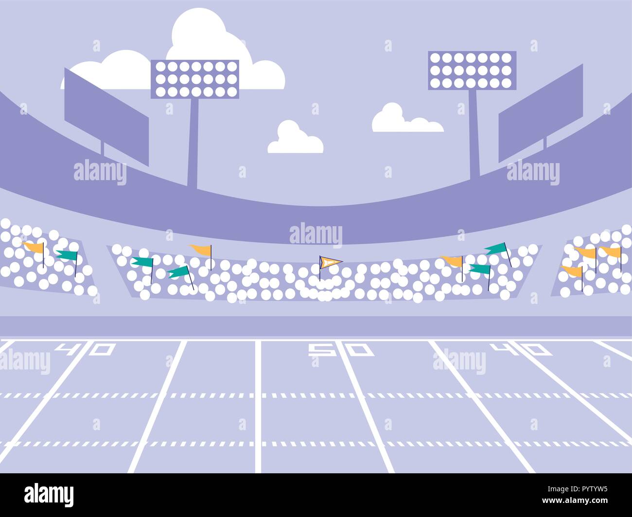 American Football Stadium Cartoon