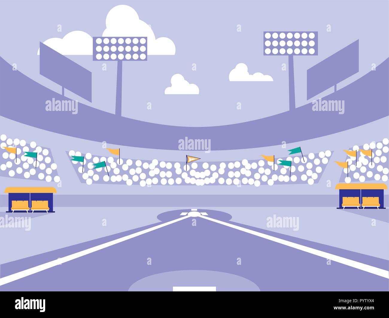 baseball sport stadium scene vector illustration design Stock Vector ...