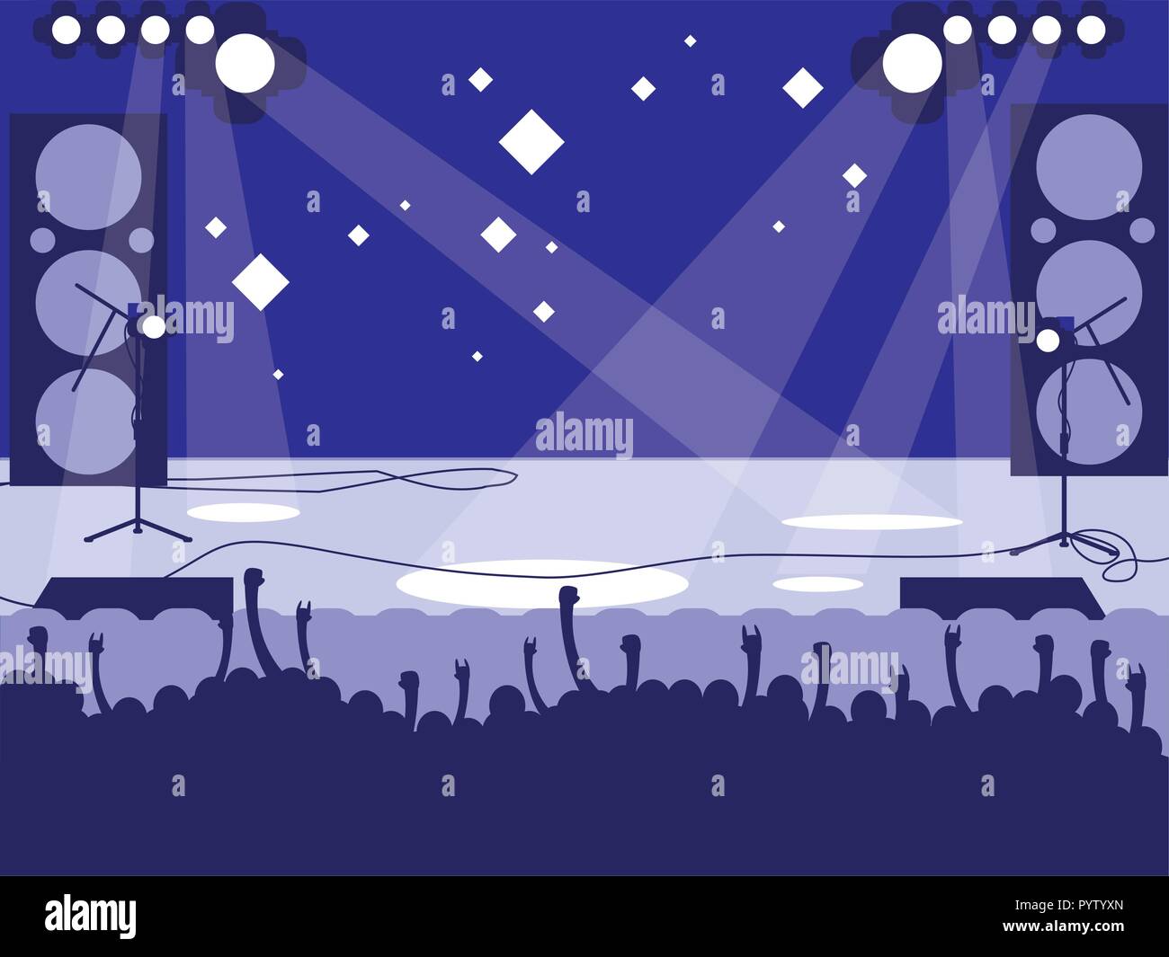 stadium with rock concert vector illustration design Stock Vector Image ...