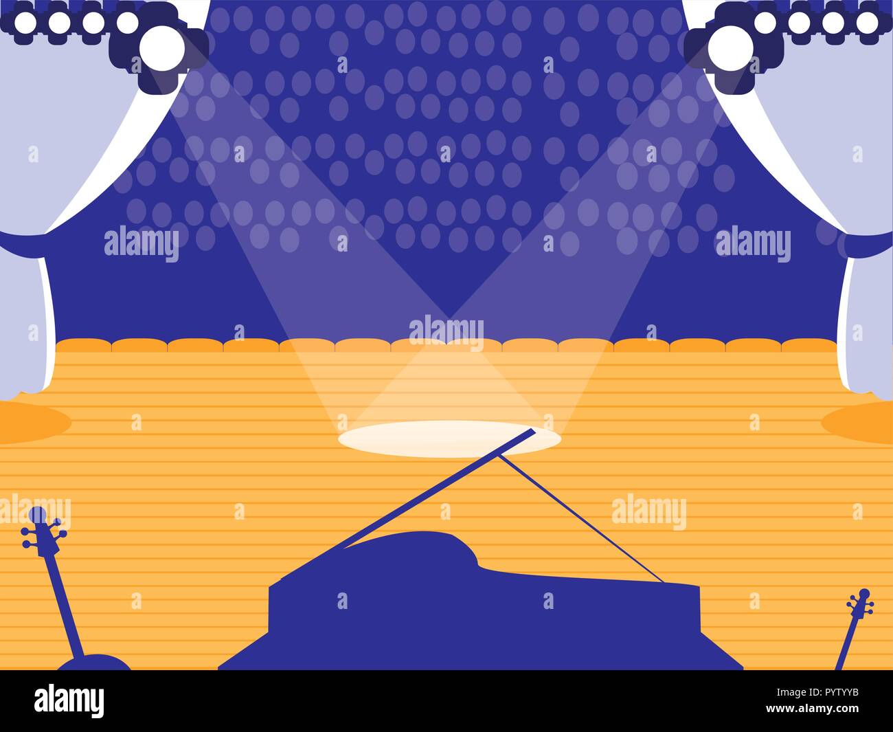 stage with pianist show vector illustration design Stock Vector Image ...