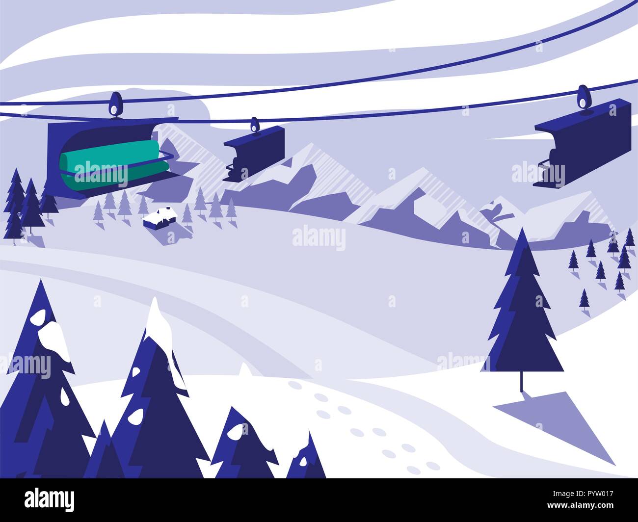 Aerial snowscape Stock Vector Images - Alamy