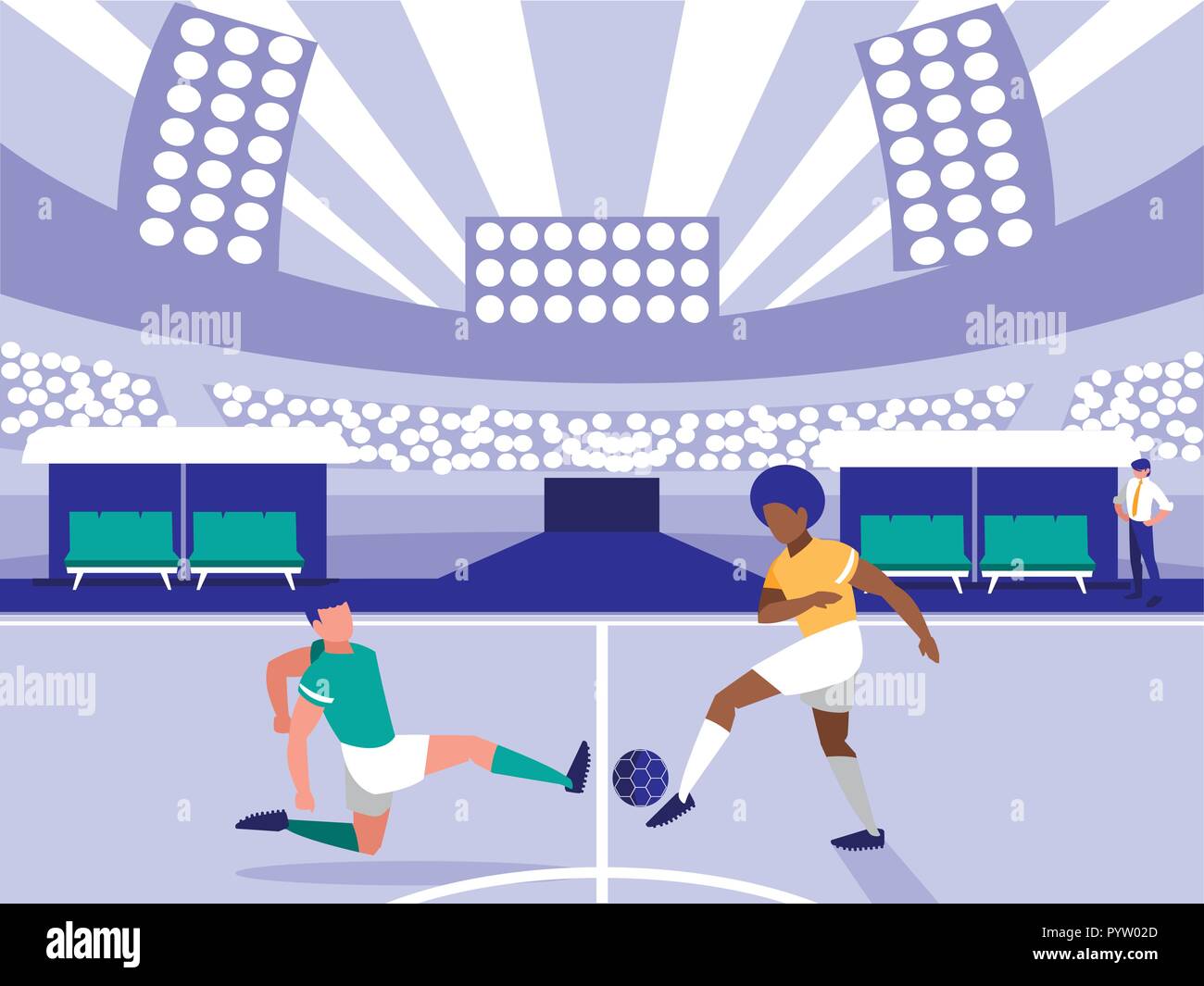 football soccer stadium scene vector illustration design Stock Vector ...