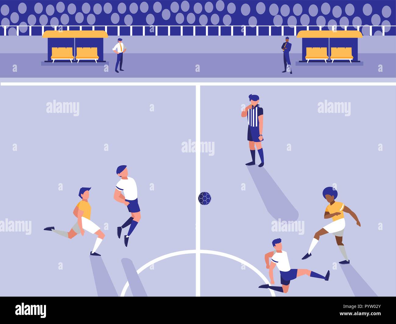 football soccer stadium scene vector illustration design Stock Vector ...