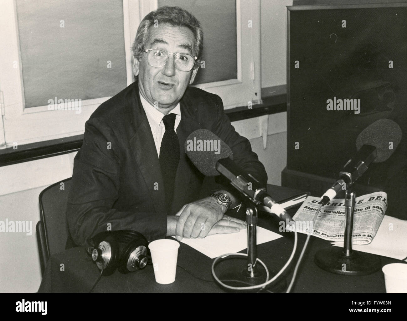 Italian Journalist Carlo Gregoretti, Italy 1980s Stock Photo - Alamy