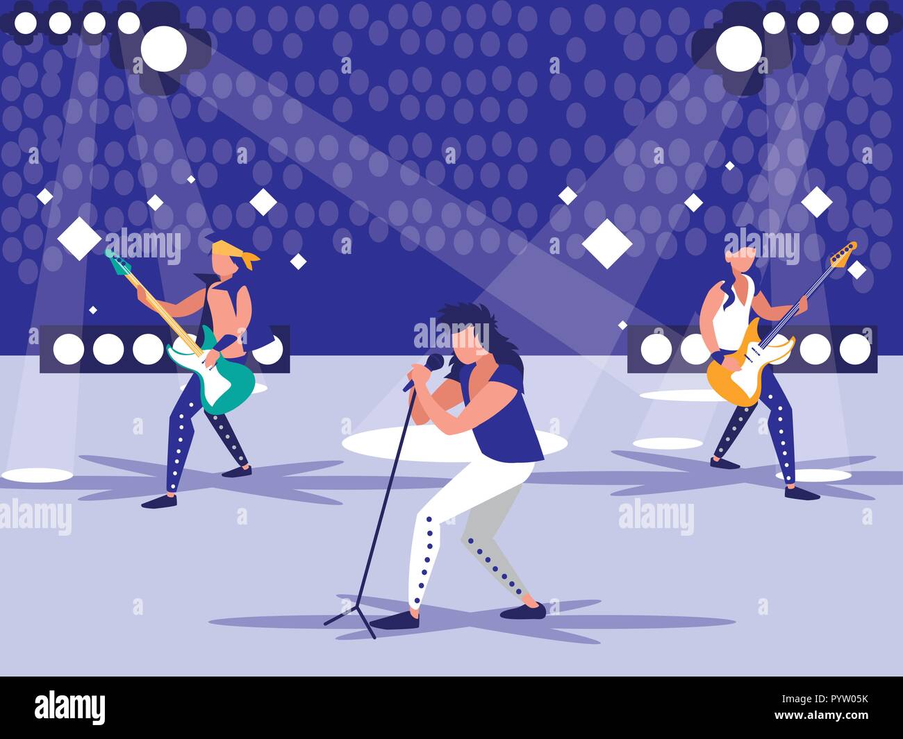 stadium with rock concert vector illustration design Stock Vector Image ...