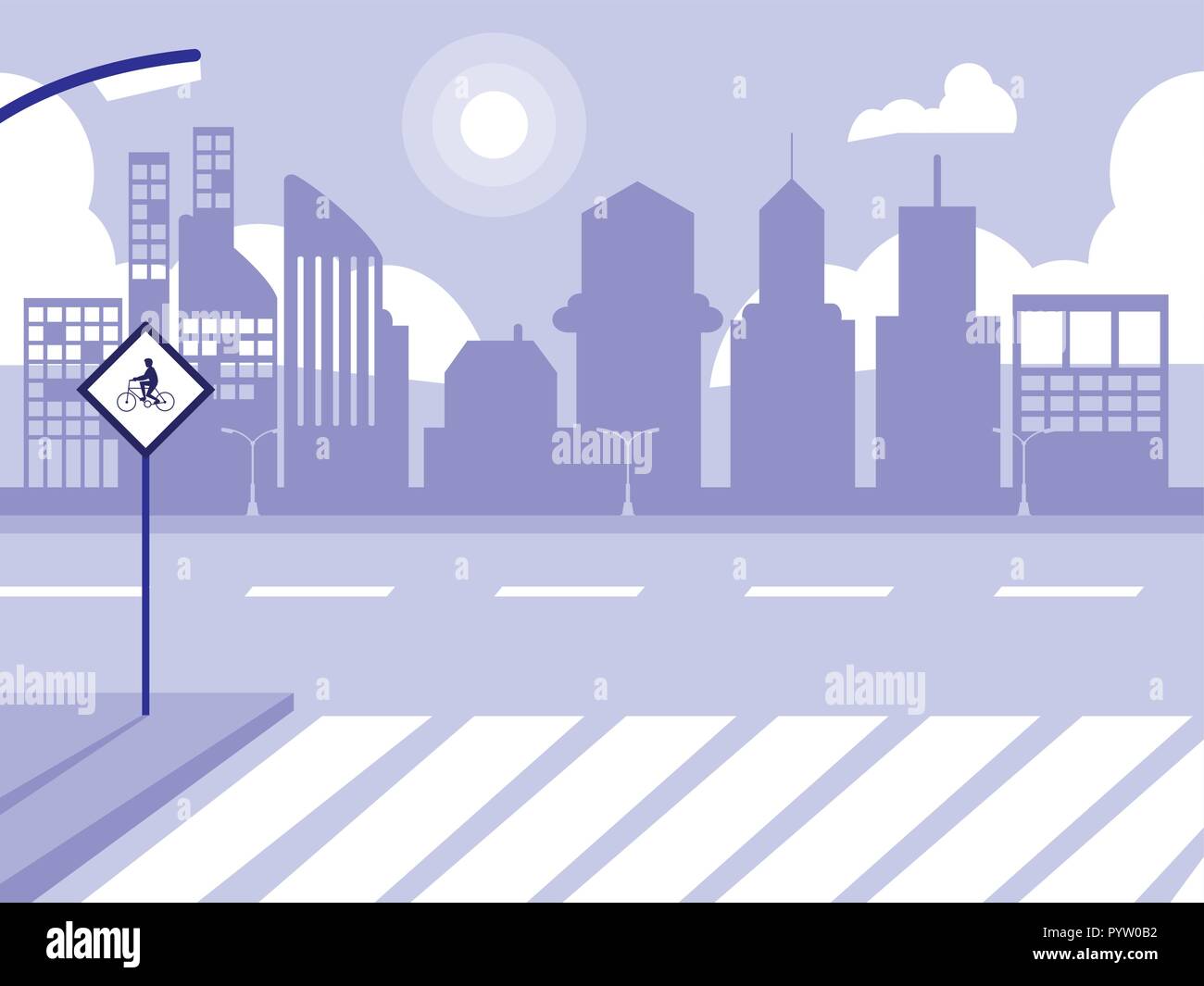 road street scene isolated icon vector illustration design Stock Vector ...
