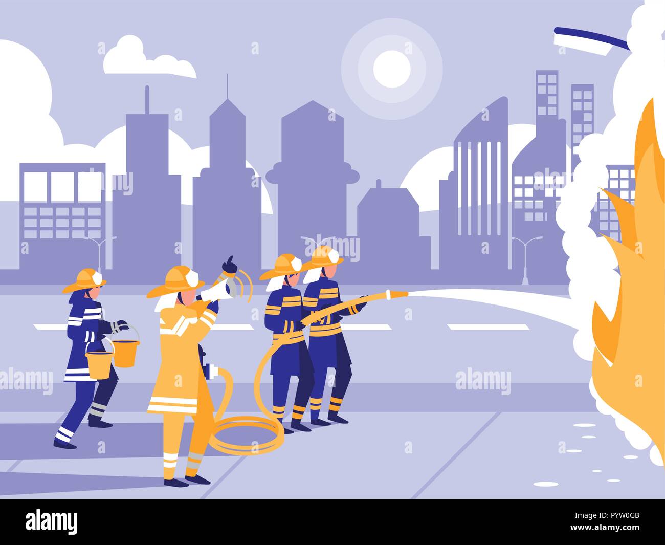 Putting out bush fire Stock Vector Images - Alamy