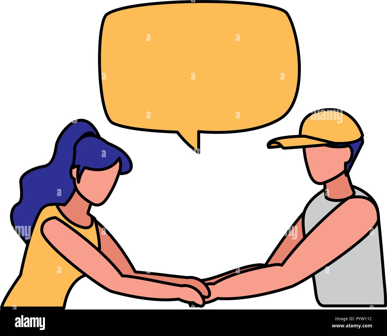 avatar couple having a conversation over white background, vector ...