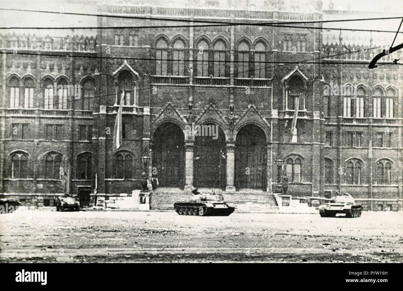 Soviet Union tanks in front of the Parliament, Budapest, Hungary 1956 ...