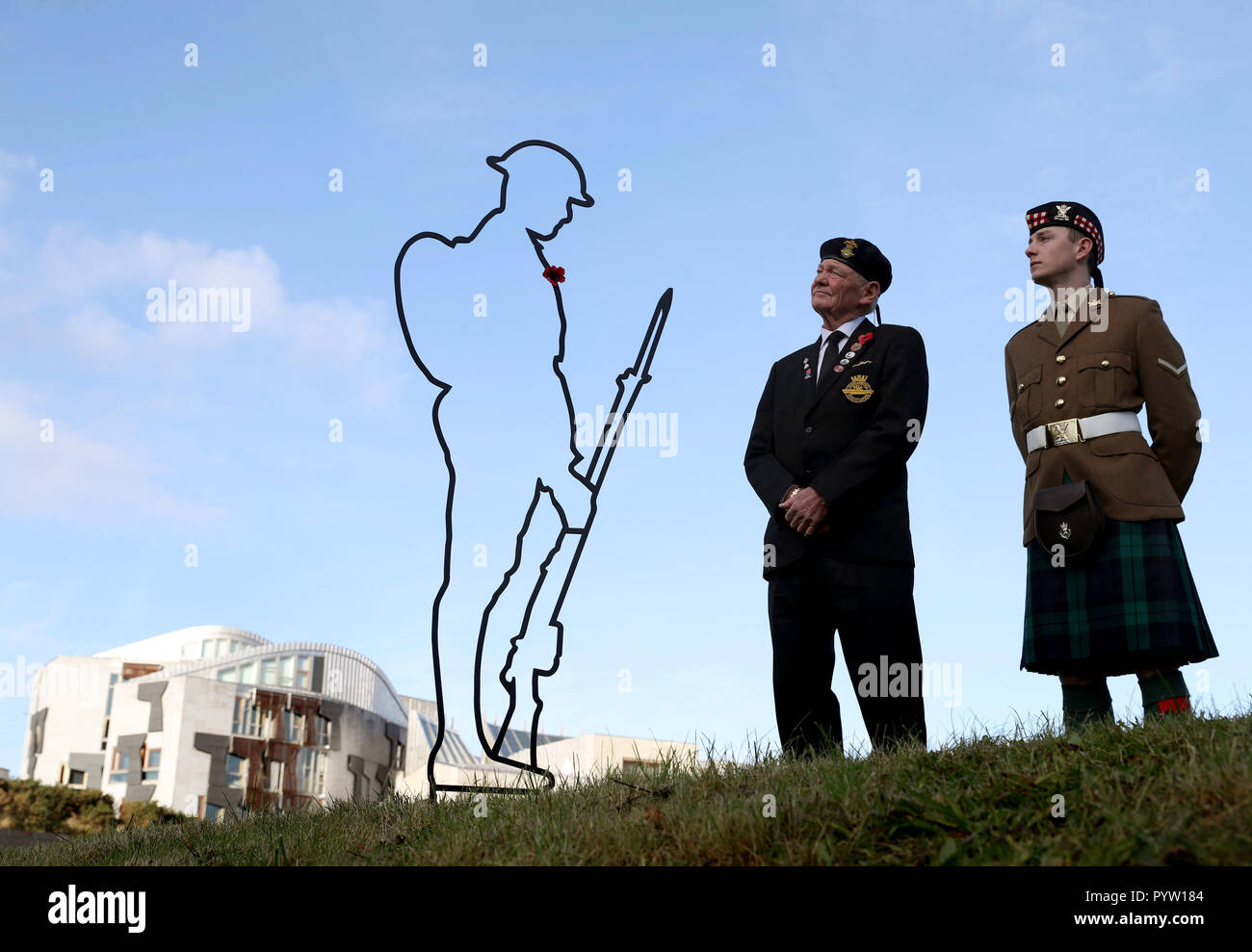 L-r Veteran Submariner Thomas Fairlie alongside Lance Corporal Cameron ...