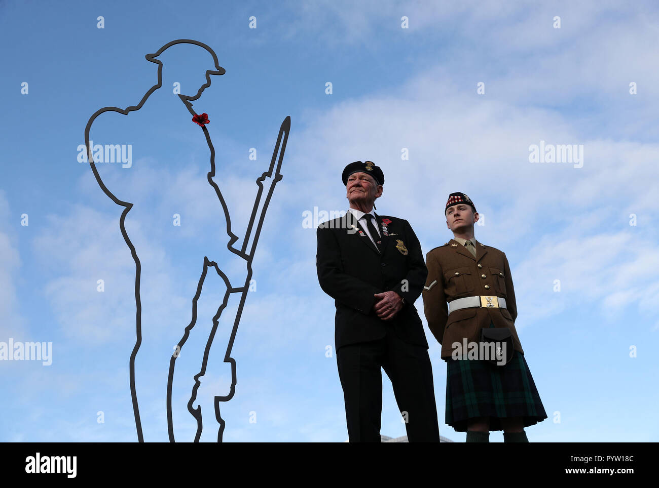 L-r Veteran Submariner Thomas Fairlie alongside Lance Corporal Cameron ...