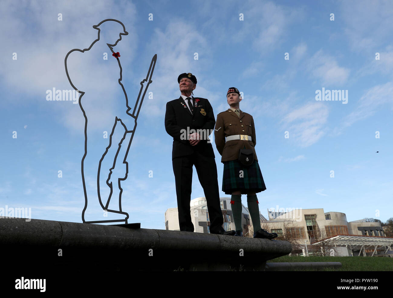 L-r Veteran Submariner Thomas Fairlie alongside Lance Corporal Cameron ...