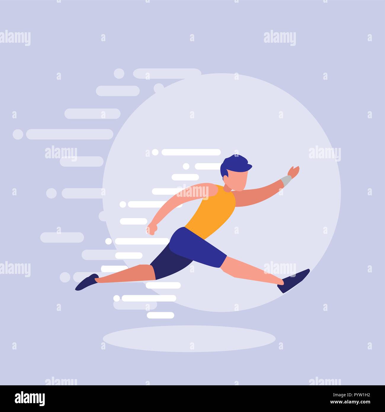 man athlete running avatar character vector illustration design Stock ...