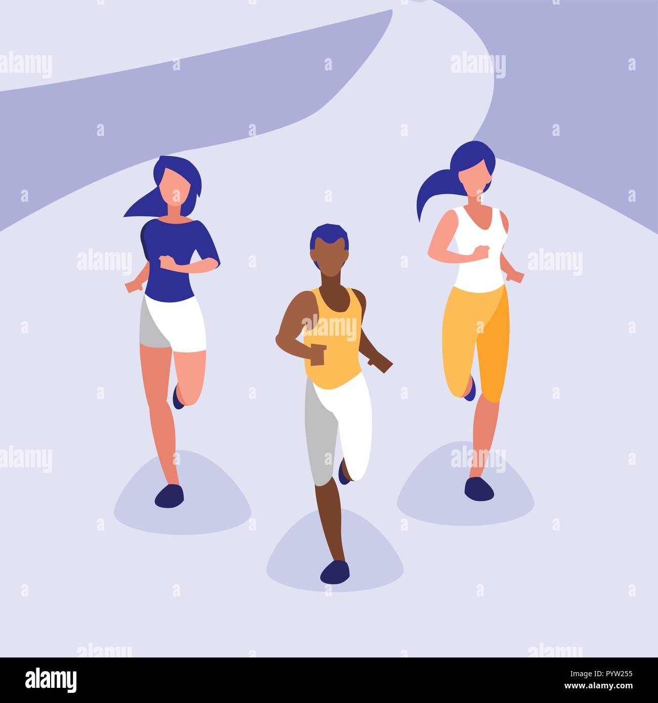 people athlete running avatar character vector illustration design ...