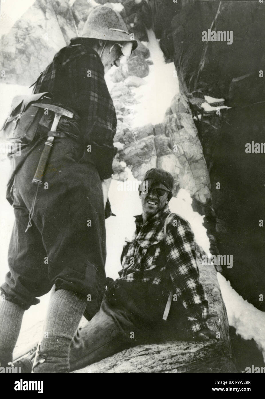Sir Edmund Hillary with prof. Lillie, Mount Annette, New Zealand 1961 ...