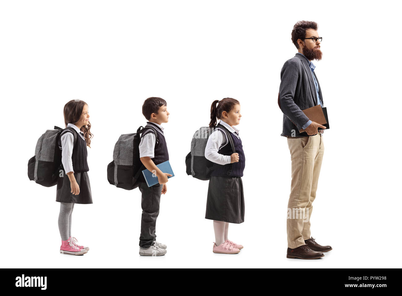 Kids Standing In Line Outside