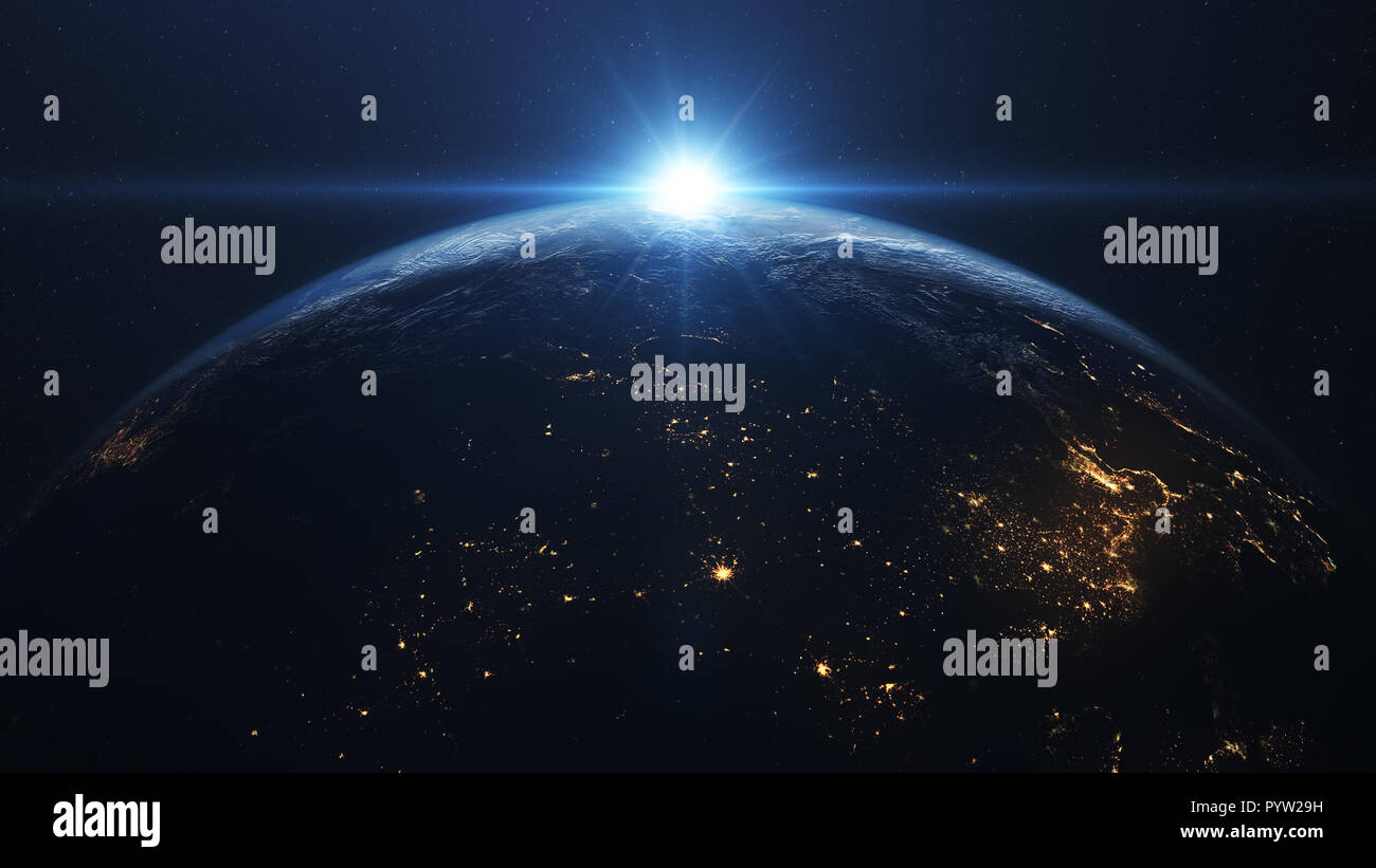 Sunrise over earth hi-res stock photography and images - Alamy