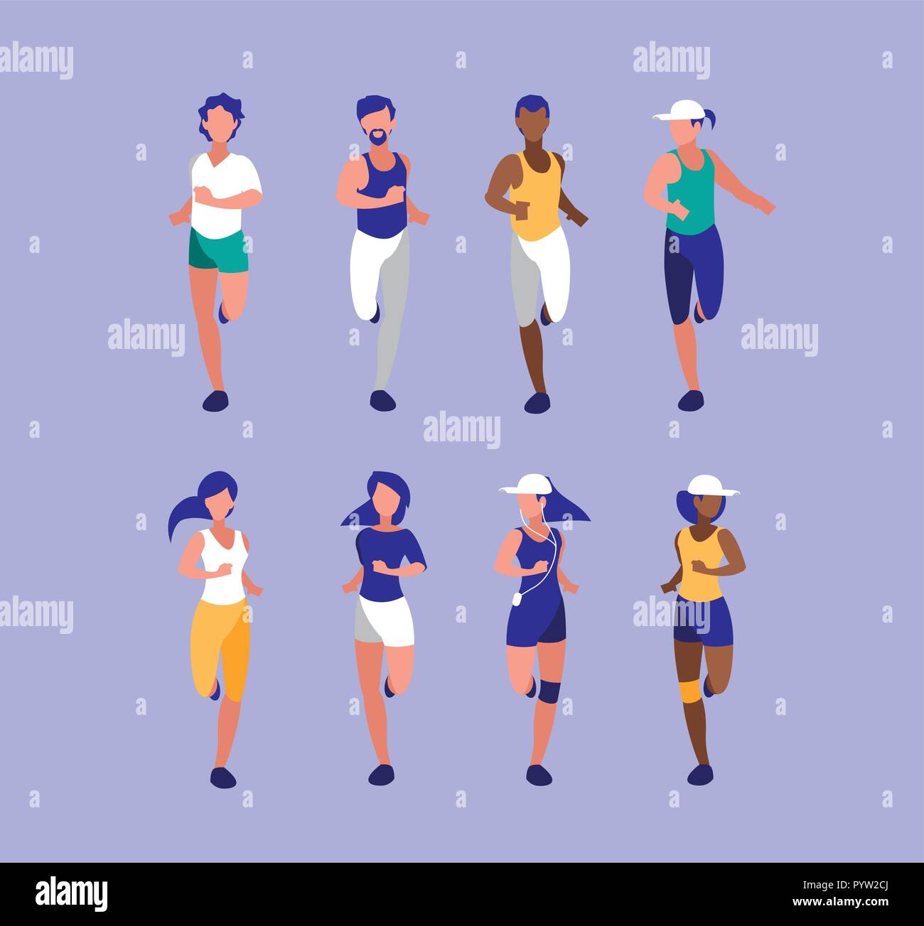 people athlete running avatar character vector illustration design ...