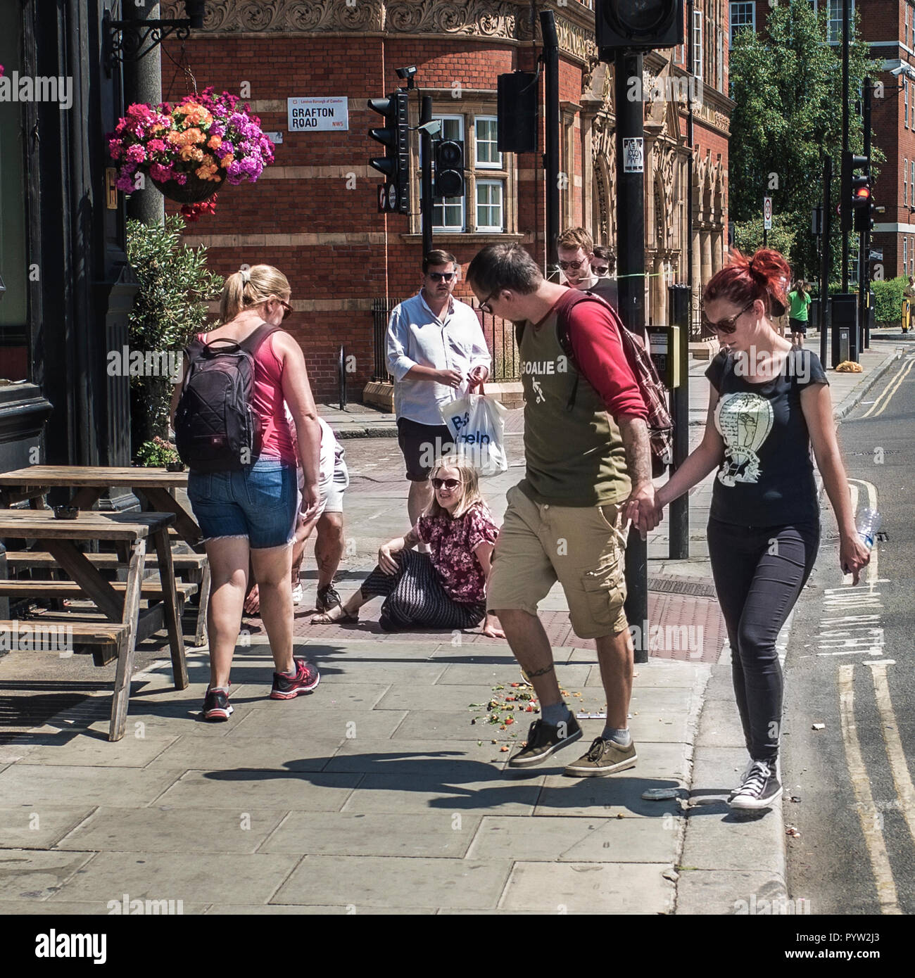 Woman after falling over hi-res stock photography and images - Alamy