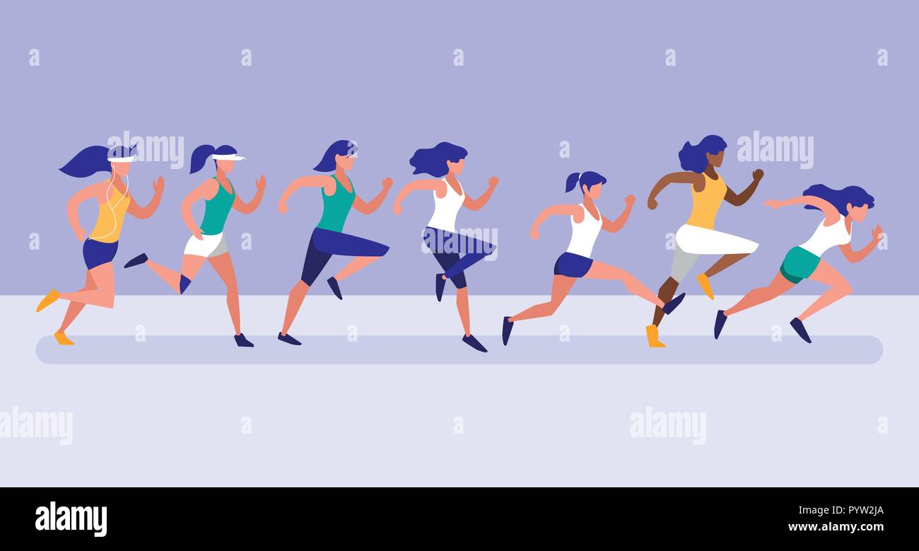 Attractive women running Stock Vector Images - Alamy