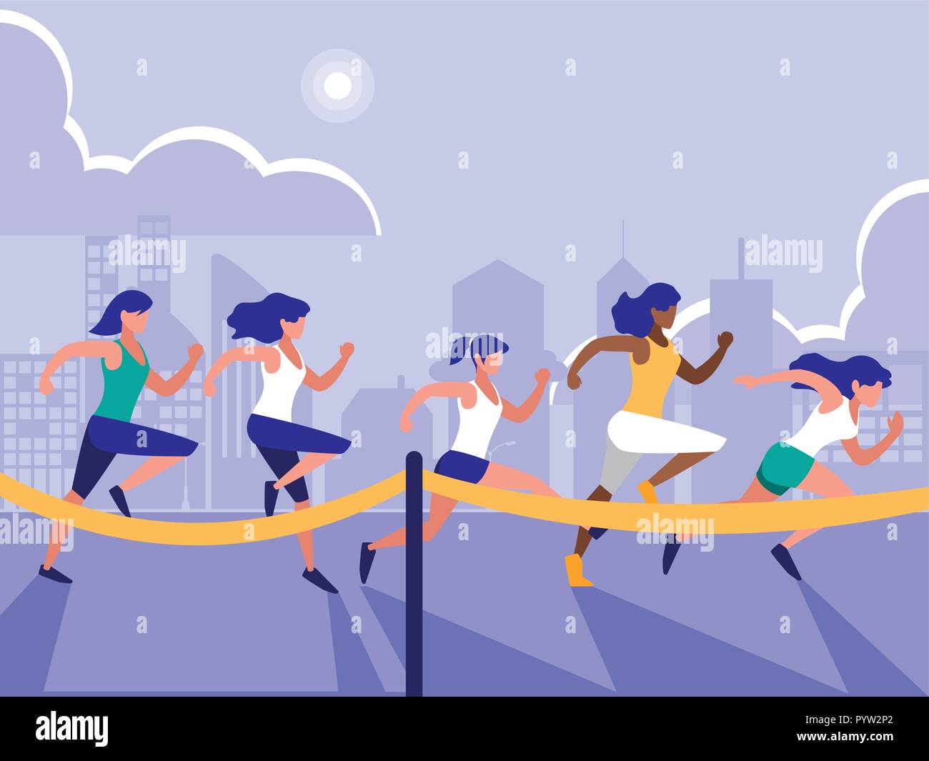 female athletics race avatar character vector illustration design Stock ...