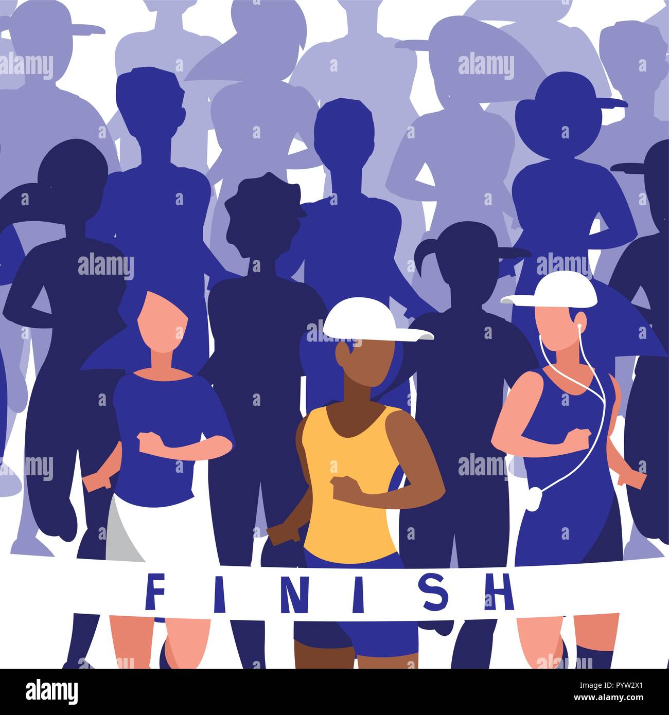 female athletics race avatar character vector illustration design Stock ...