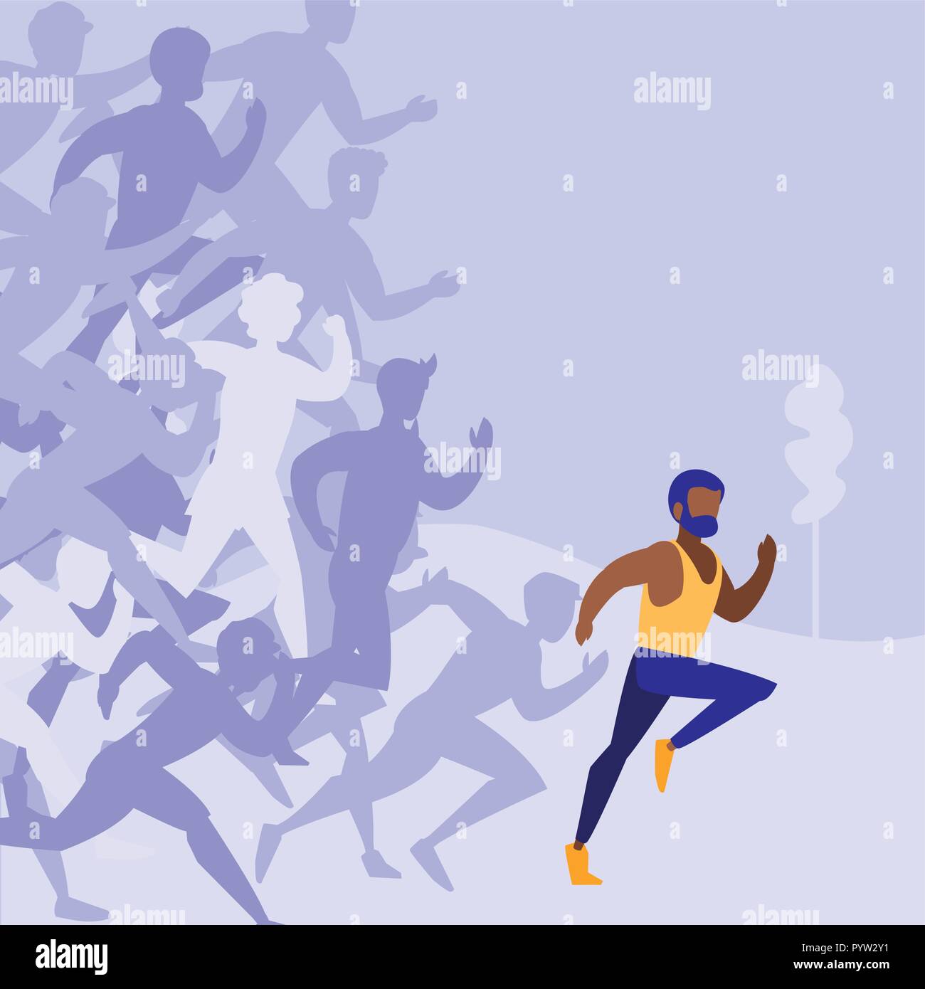 male athletics race avatar character vector illustration design Stock ...