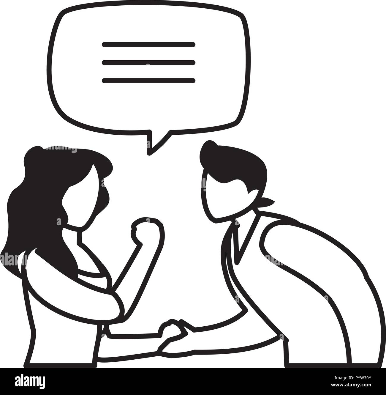 avatar couple having a conversation over white background, vector ...