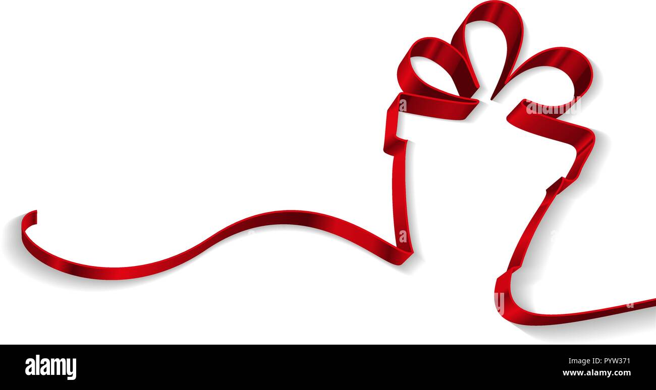 gift box from ribbons isolated on white background vector illustration ...