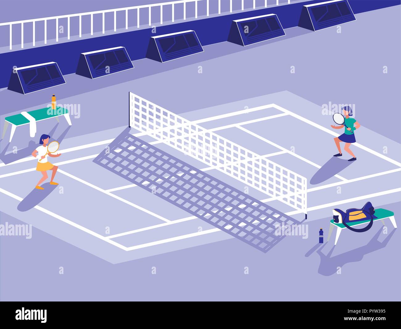 tennis sport court scene vector illustration design Stock Vector Image ...