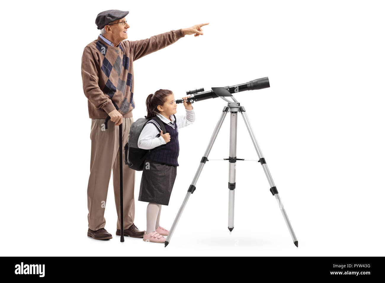 Person Looking Through Telescope