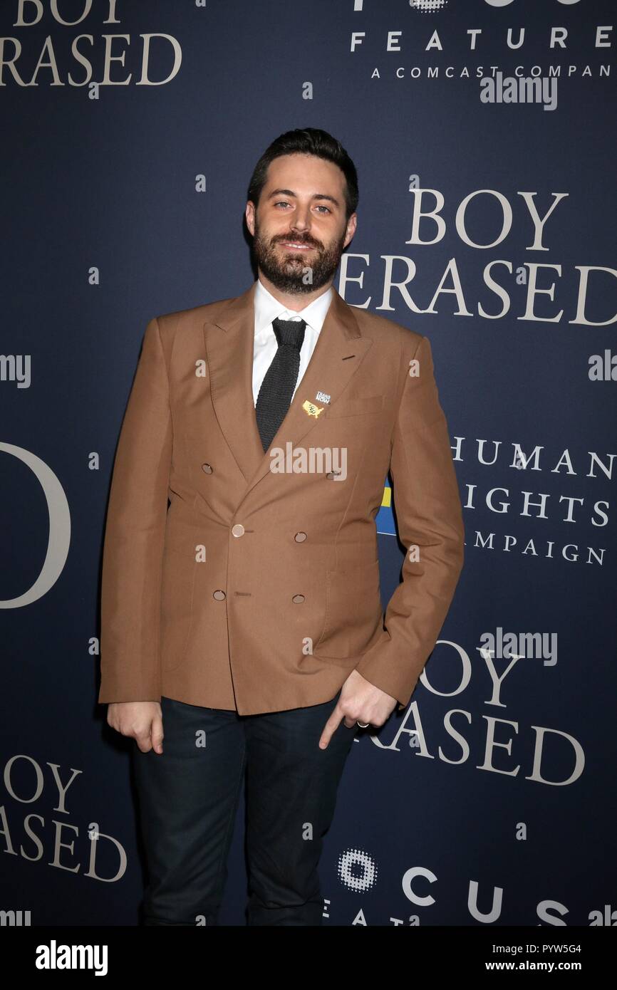 Los Angeles, CA, USA. 29th Oct, 2018. Garrard Conley at arrivals for ...