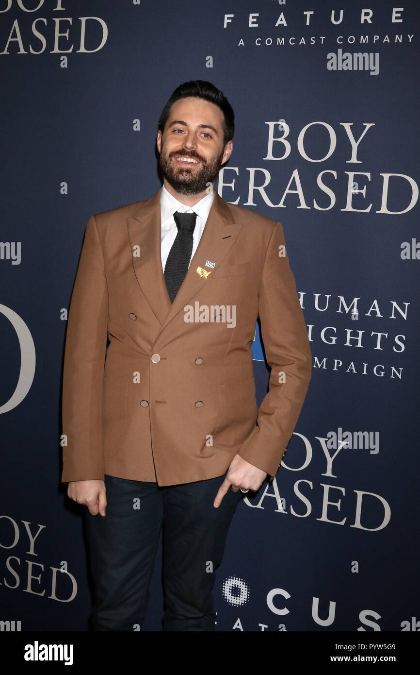 Los Angeles, CA, USA. 29th Oct, 2018. Garrard Conley at arrivals for ...