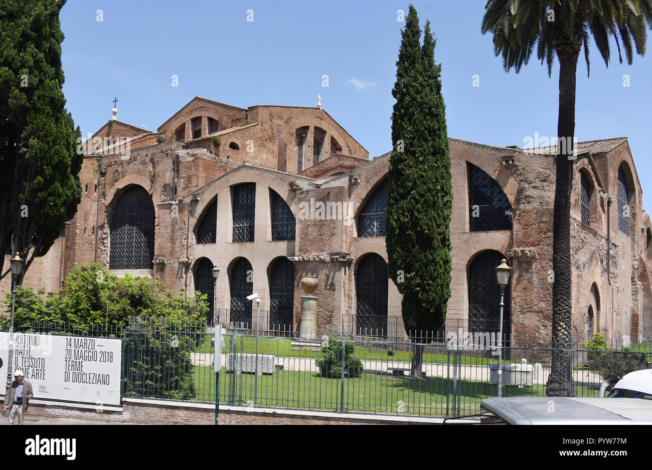 Rome, Italy. 20th May, 2018. View of the thermal baths of Diocletian ...