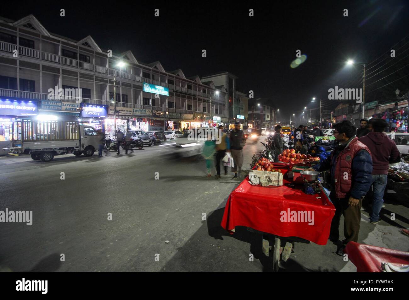 October 30, 2018 - Srinagar, J&K, - A street vendor seen waiting for ...