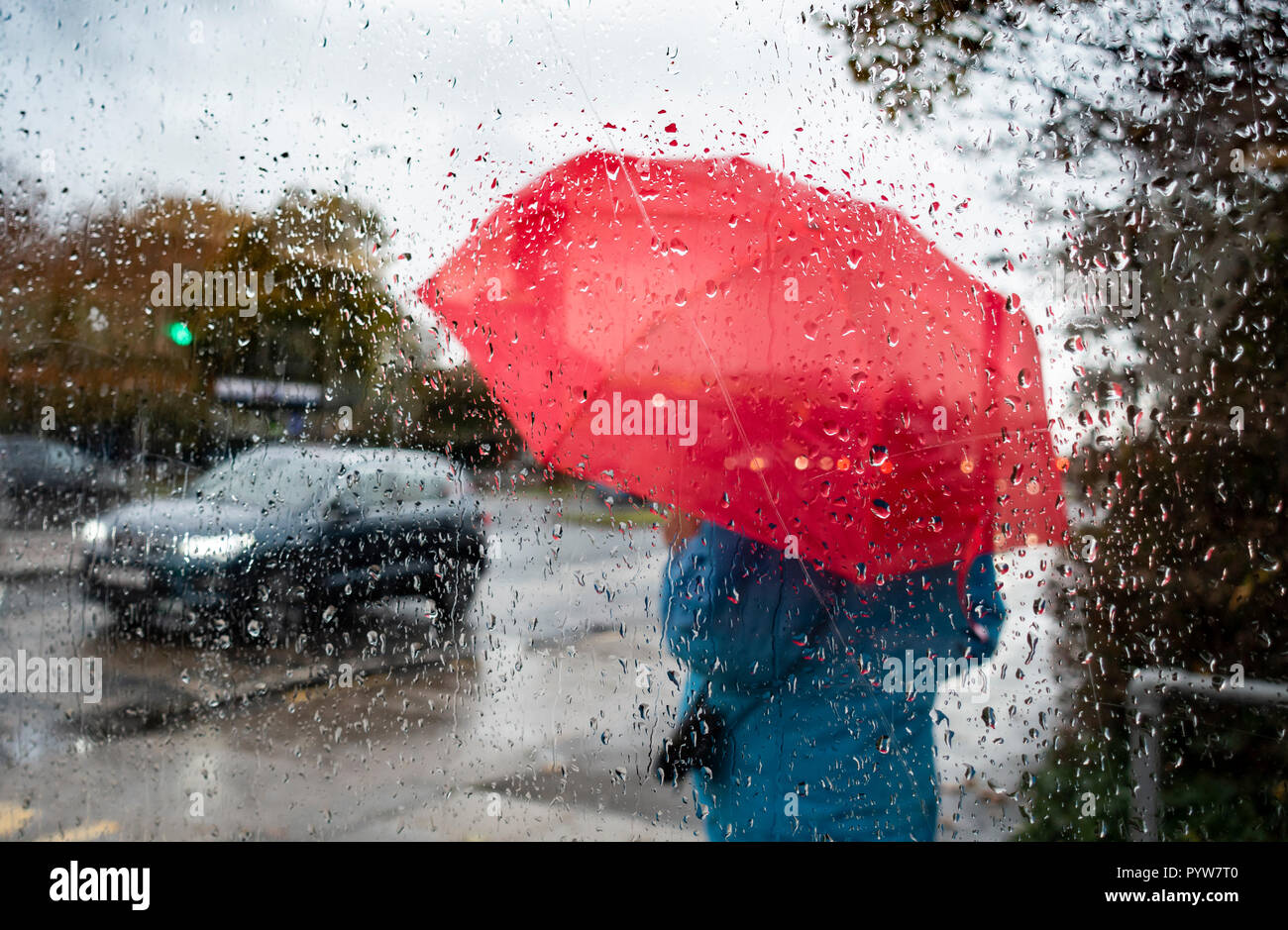 Bus stop rain hi-res stock photography and images - Alamy