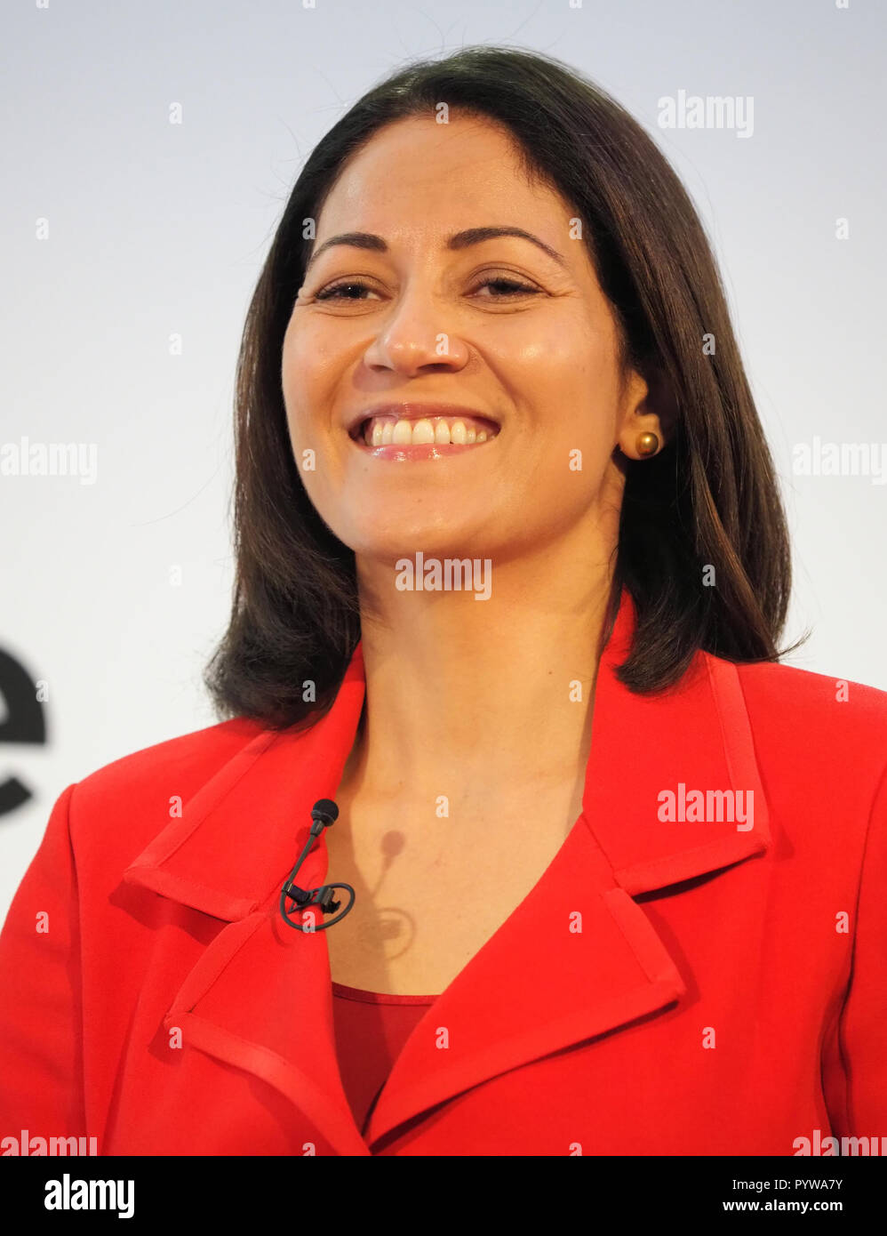 London, UK. 30th Oct, 2018. Mishal Husain speaking at the Airport ...