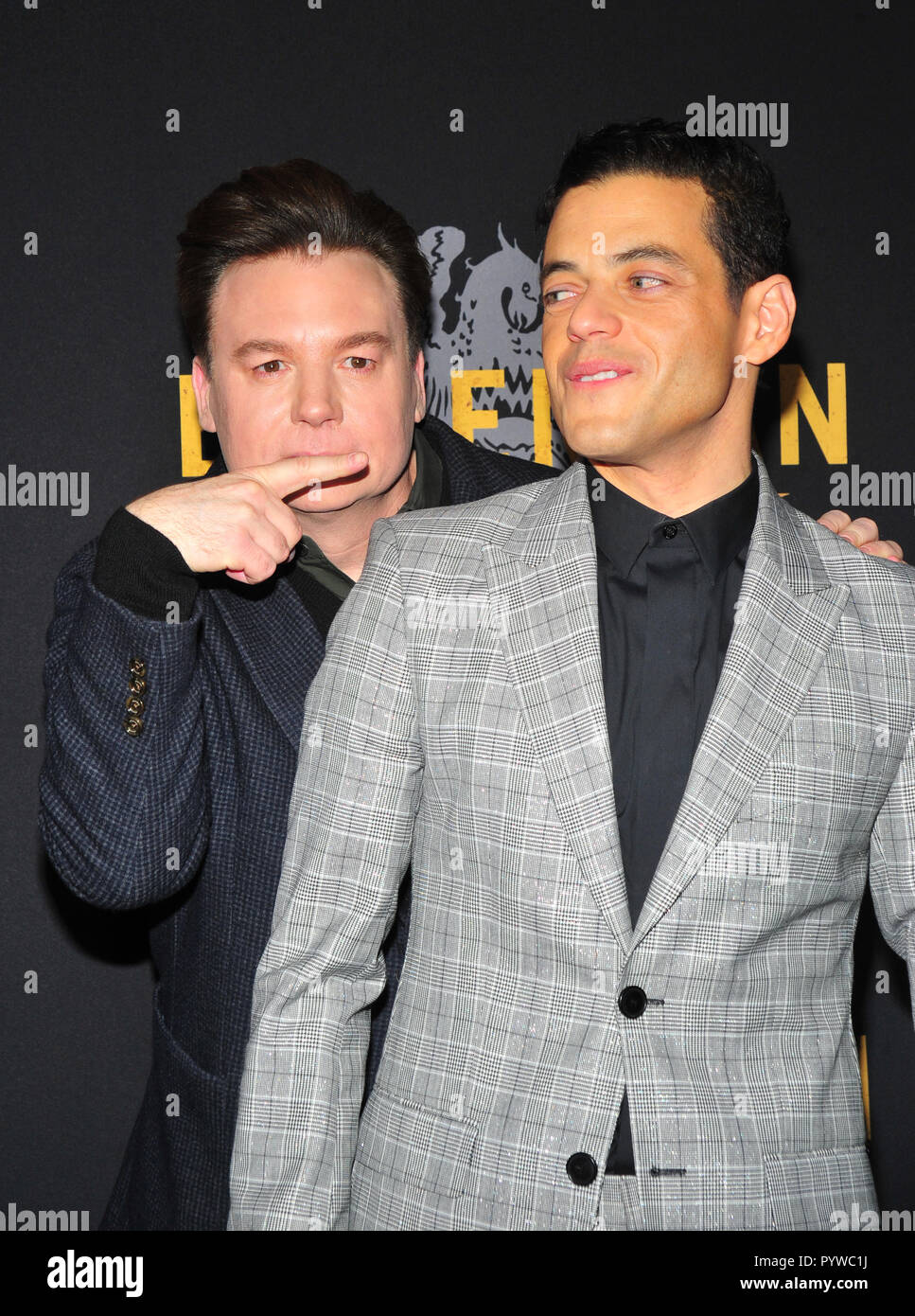 New York, NY, USA. 30th Oct, 2018. Mike Myers and Rami Malek at the ...