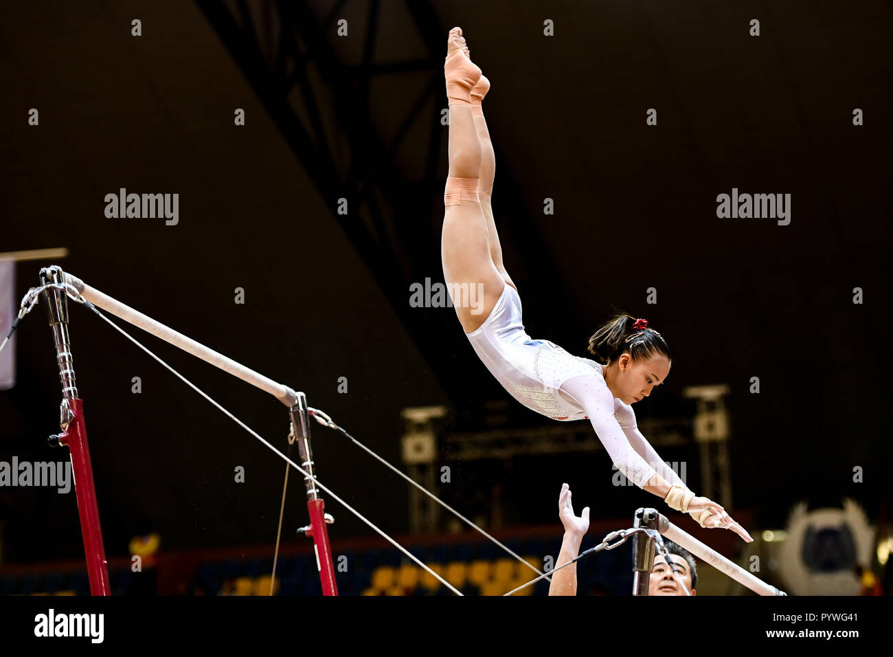 Doha, Qatar. 30th Oct, 2018. CHEN YILE from China competes on the ...