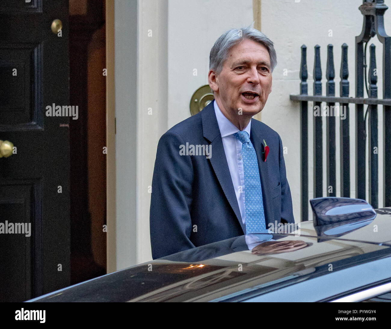 London, UK. 31st Oct, 2018. London 31st October 2018, Philip Hammond MP ...