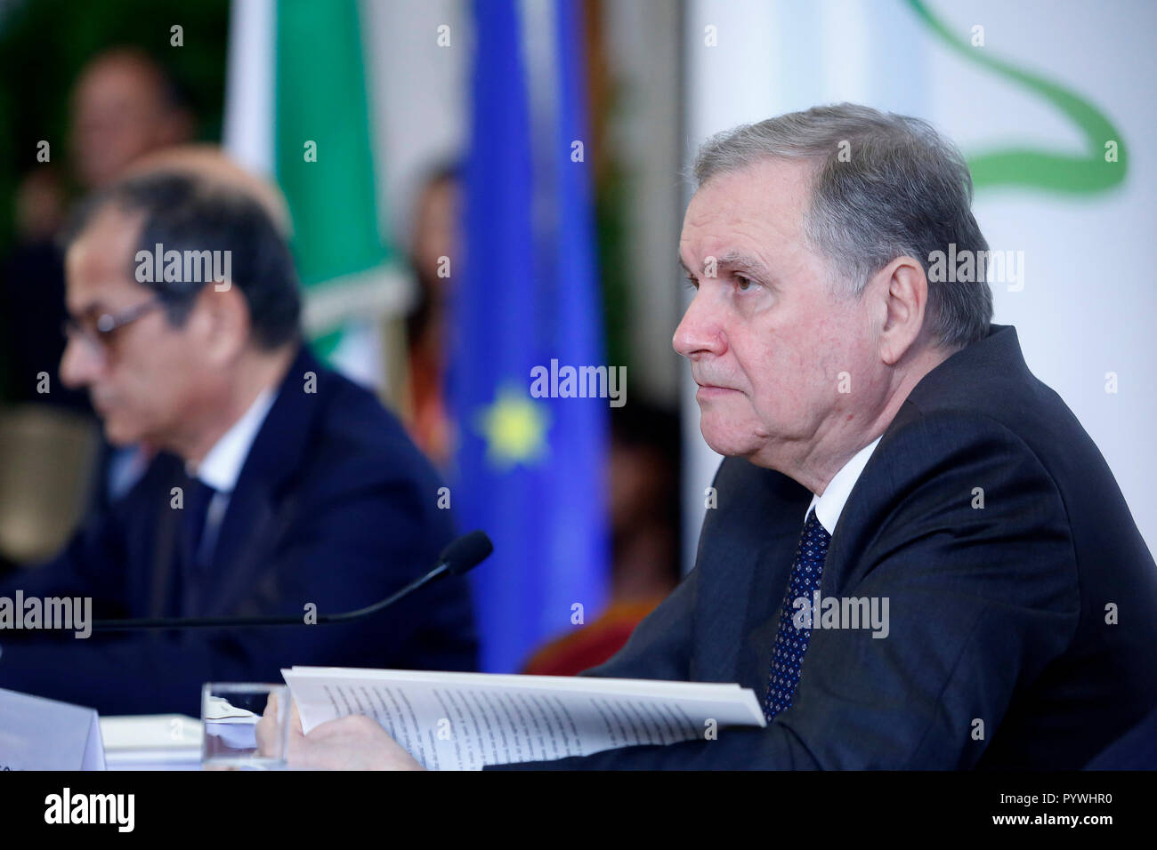 Giovanni Tria Minister of Economy, Ignazio Visco President of Bank of ...